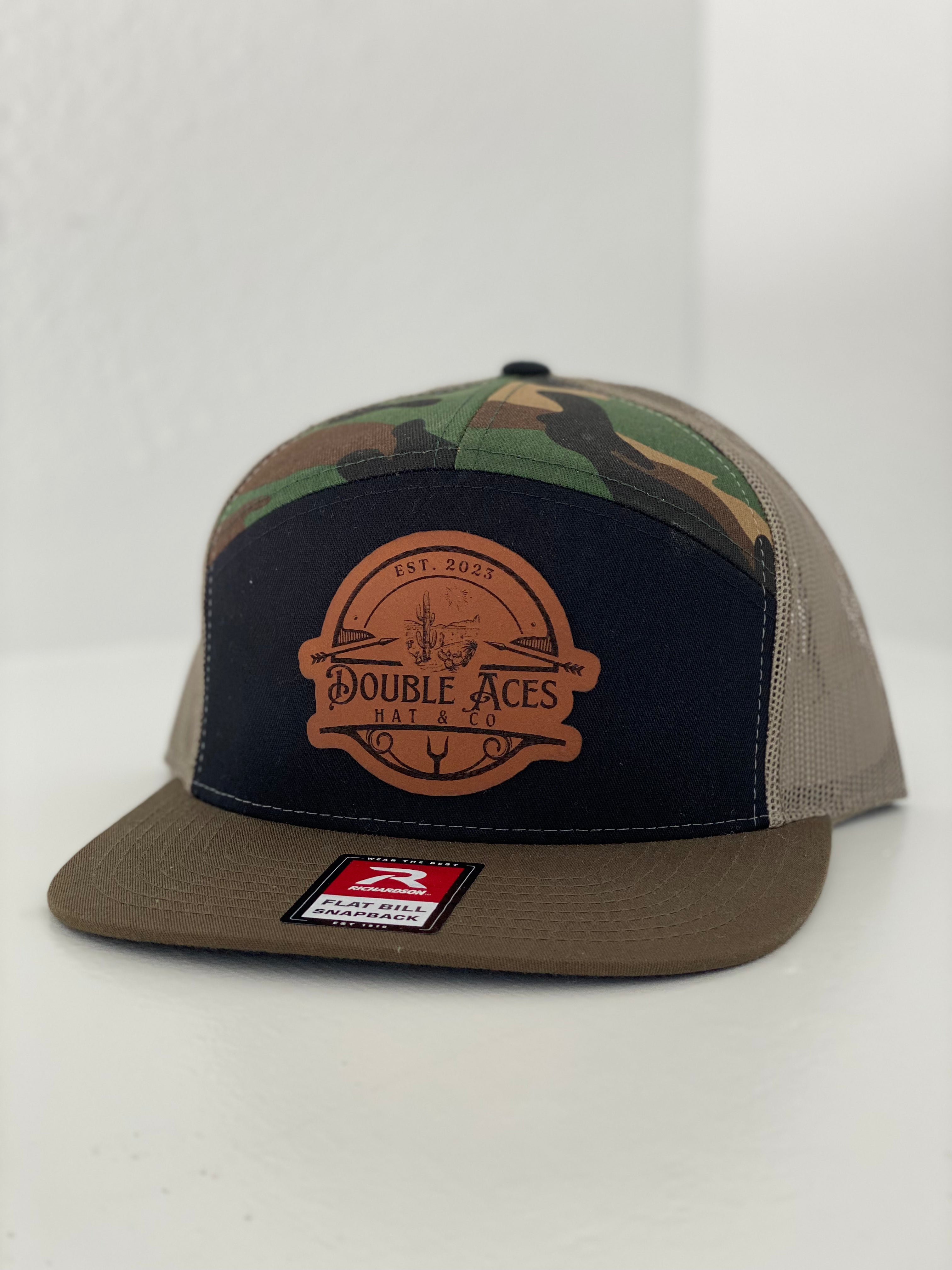 Black/Camo OG Leather Patch Trucker – Double Aces Hat&Co